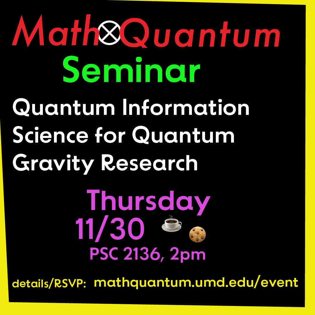Seminar - QIS for Quantum Gravity | MathQuantum